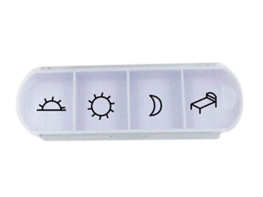 7-Day Tower Pill Planner with 4 compartments (English/French ...